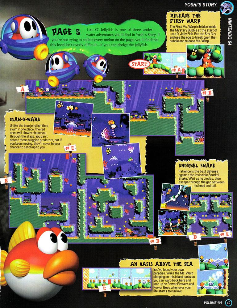Yoshi's Story secrets and strategies in Nintendo Power Vol. 106