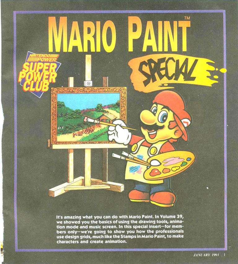 Mario Paint 16-page advanced features guide in Nintendo Power Vol. 44