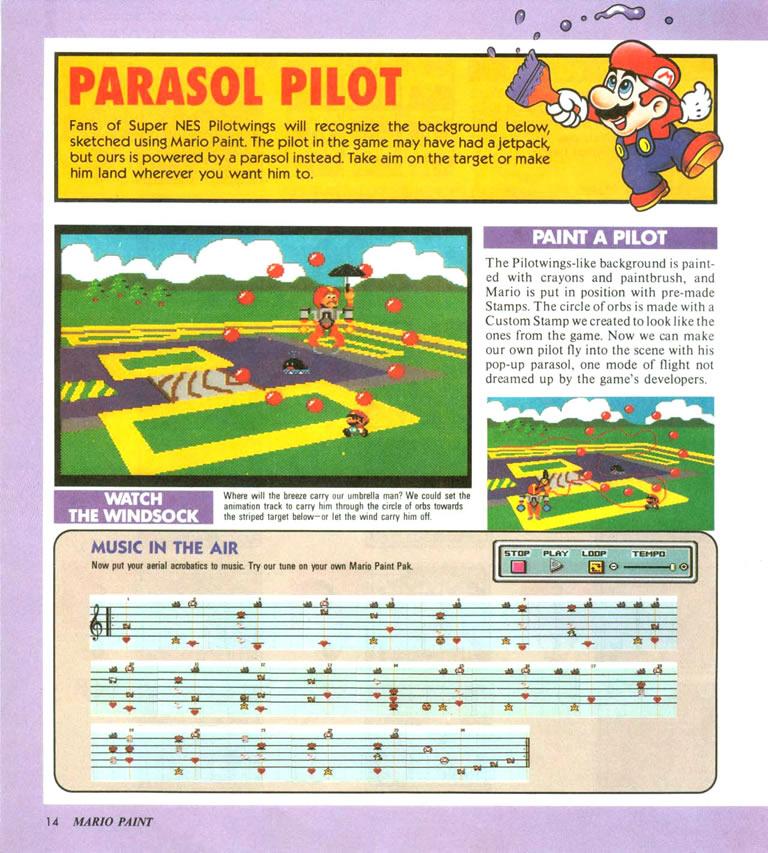Mario Paint 16-page advanced features guide in Nintendo Power Vol. 44