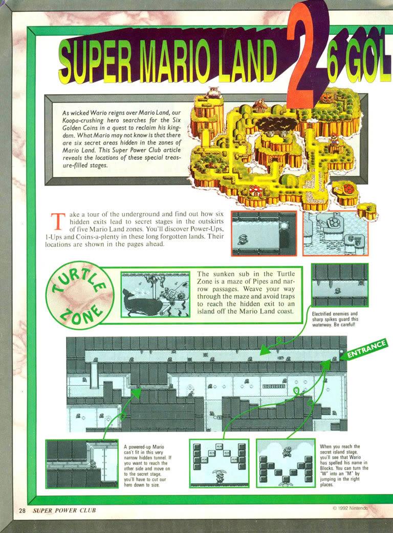 Super Mario Land 2: Secret areas feature in Nintendo Power vol. 44
