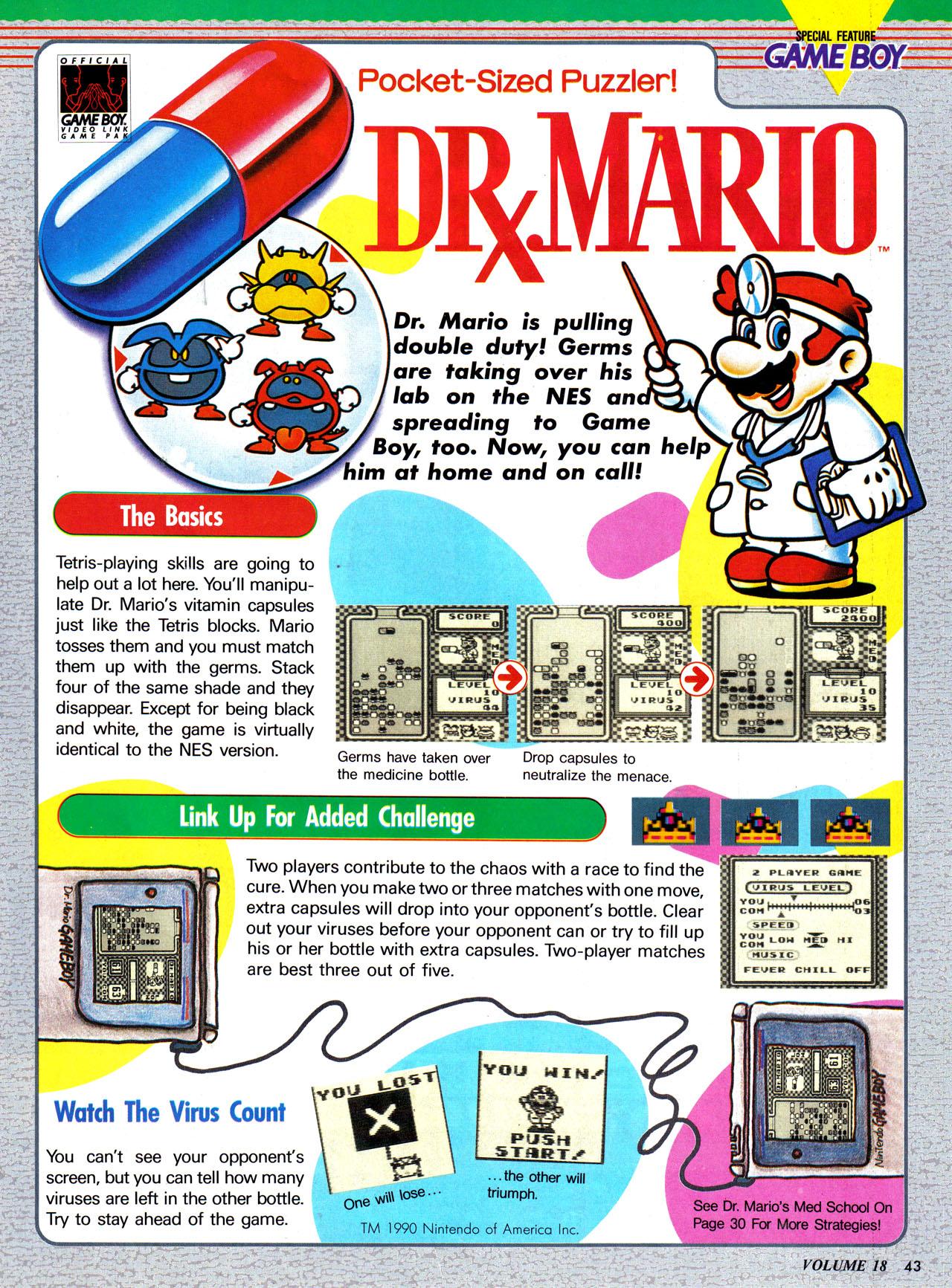 Dr. Mario & Gameboy in Nintendo Power Vol. 18